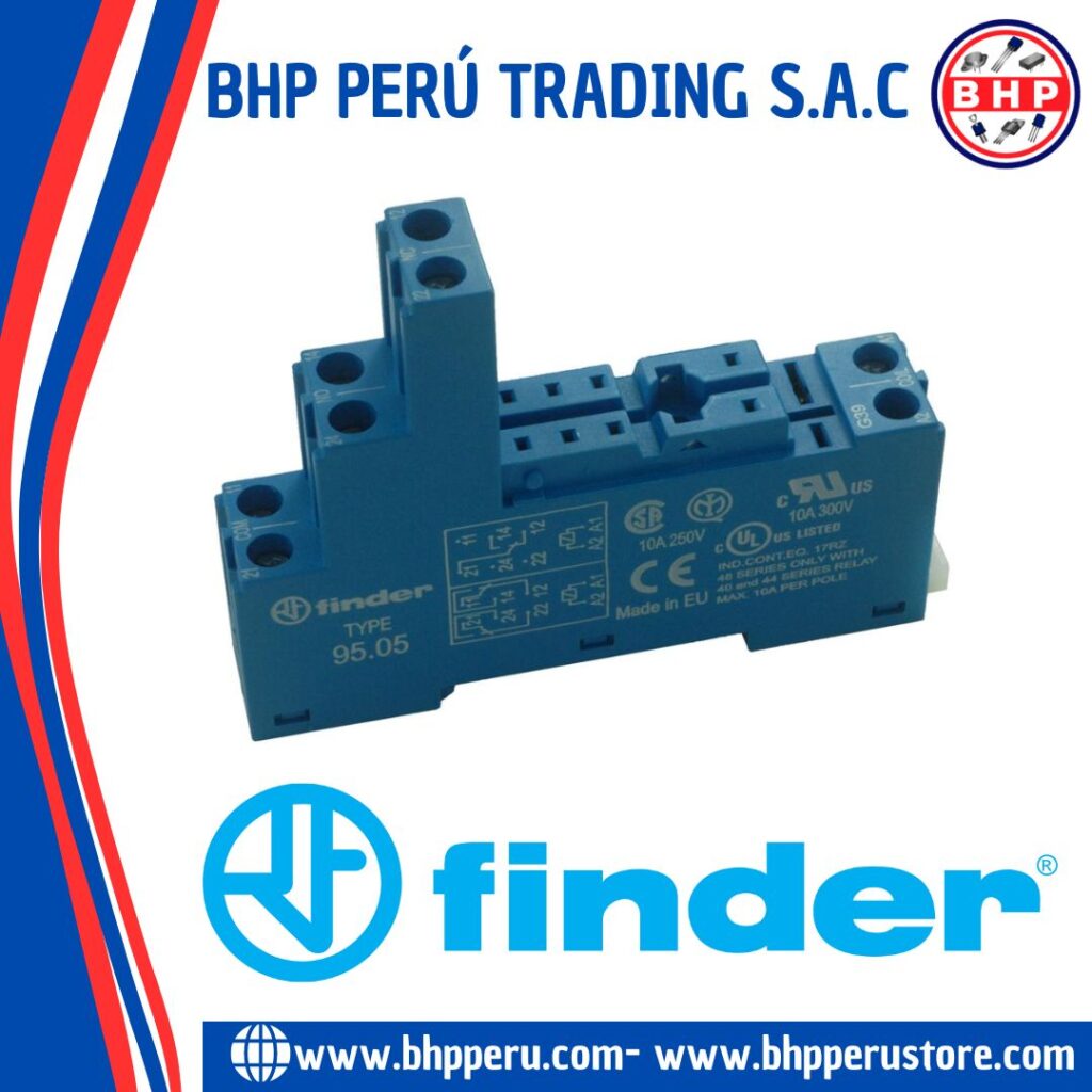 95.05 FINDER BASE PARA RELAY DIN RAIL PANEL SCREW 8 PINES – BHP Perú Web