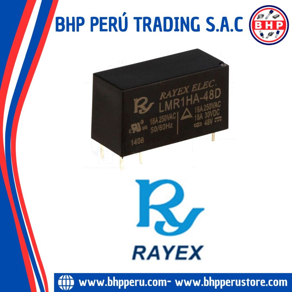 LMR1HA-48D RAYEX ELECTRONICS RELAY ELECTROMAGNÉTICO SPST-NO 48VDC. 16A ...