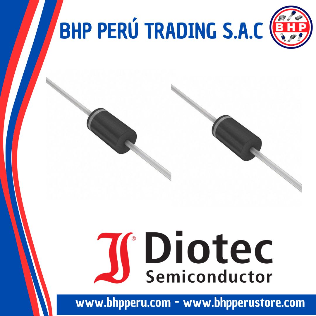 BY550-600 DIOTEC SEMICONDUCTOR DIODO RECTIFICADOR 5A / 600V. DO-201 – BHP Perú Web