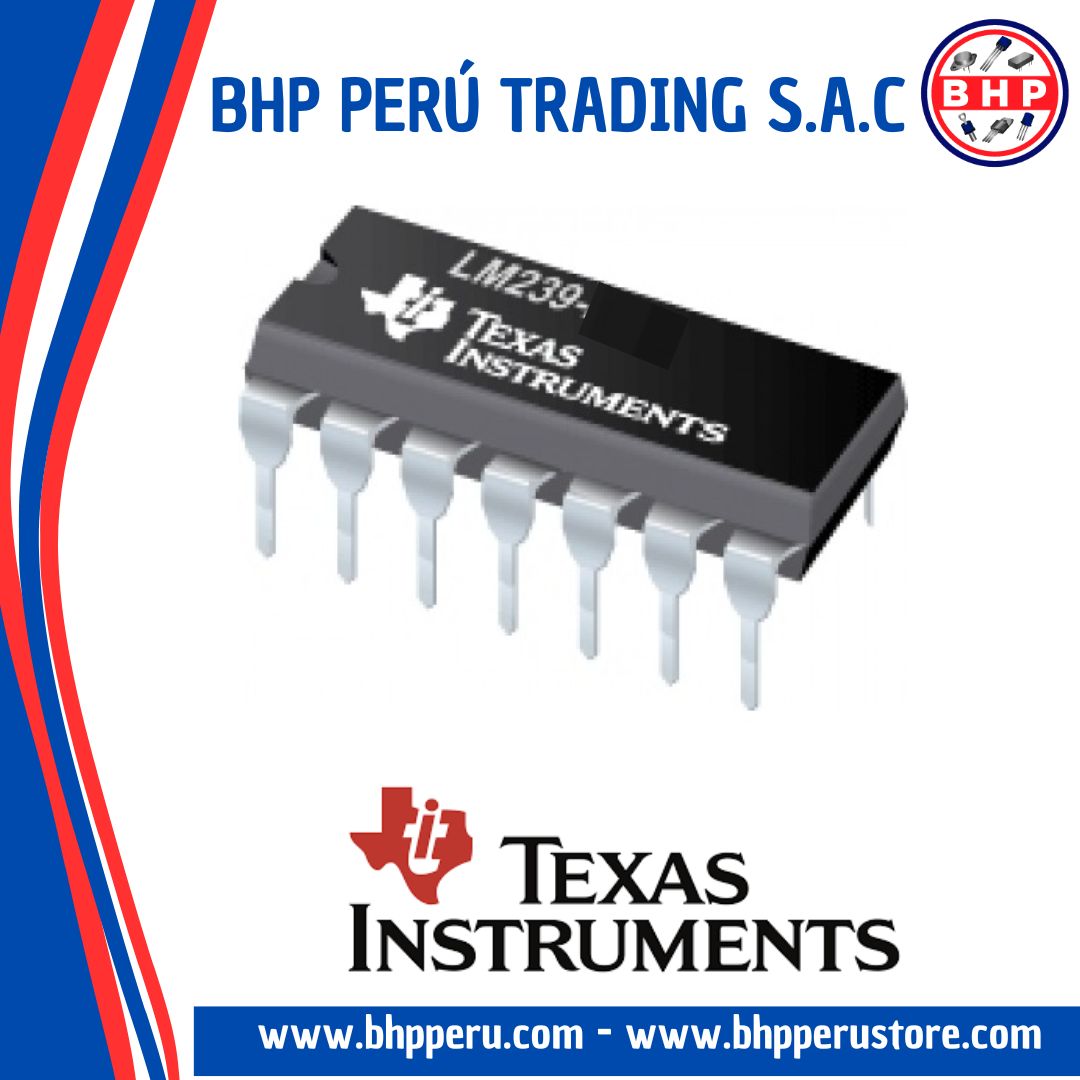 LM239 TEXAS INSTRUMENTS CIRCUITO INTEGRADO I.C. QUAD DIFFERENCIAL COMPARATOR SOIC-14 – BHP Perú Web