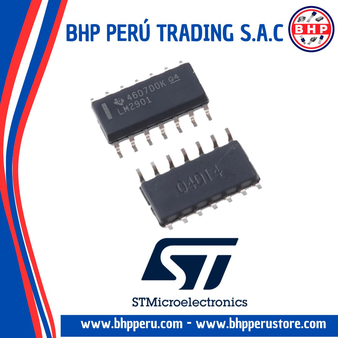 LM2901D STMICROELECTRONICS CIRCUITO INTEGRADO I.C. QUAD DIFFERENCIAL COMPARATOR SOIC-14 – BHP ...