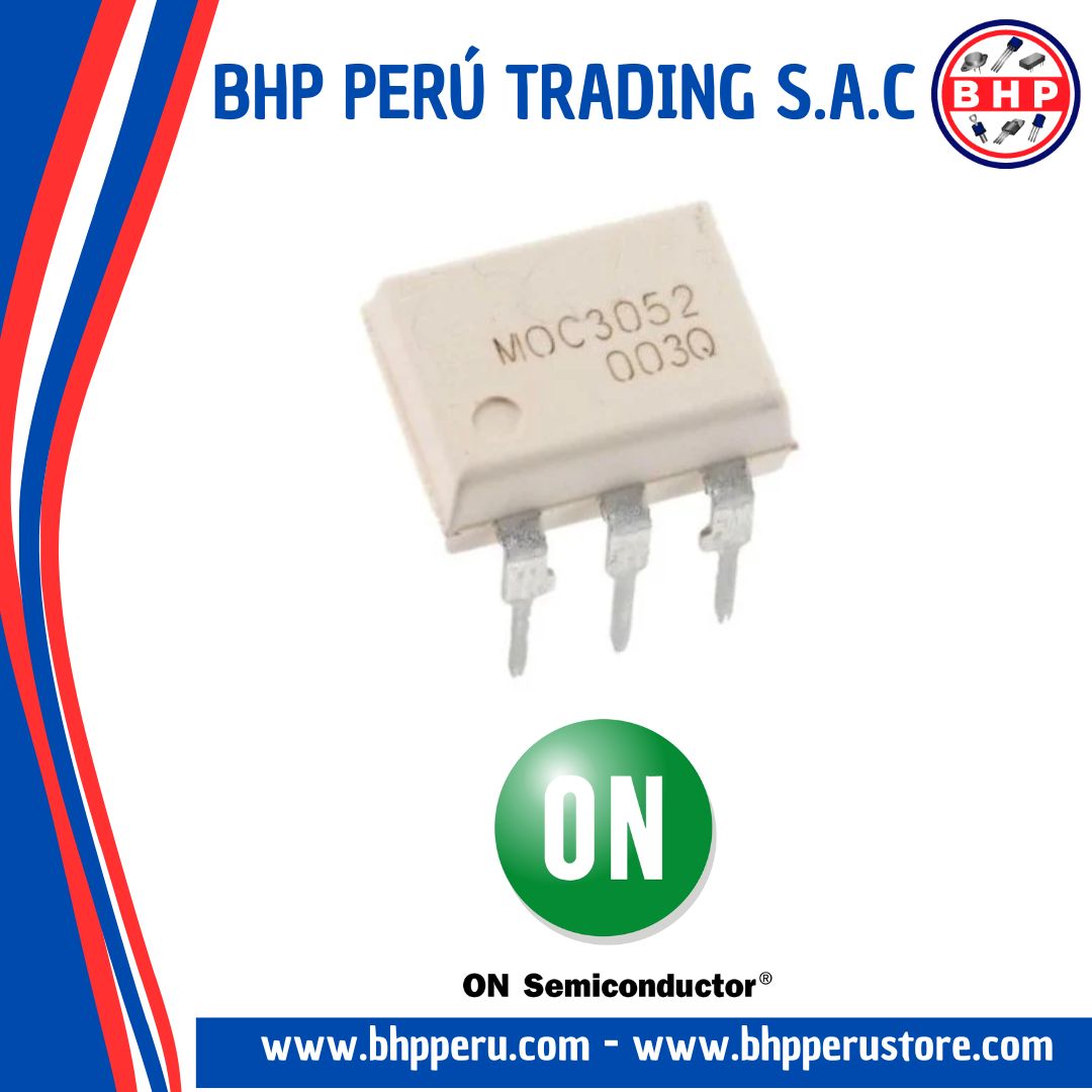 MOC3052 ON SEMICONDCUTOR CIRCUITO INTEGRADO I.C. OPTOISOLATOR 5KV TRIAC ...