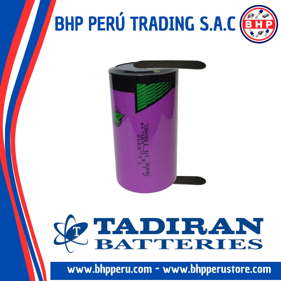 TL-5930/T TADIRAN BATERÍA LITHIUM NO RECARGABLE 3.6V SIZE D, SOLDER TAB ...
