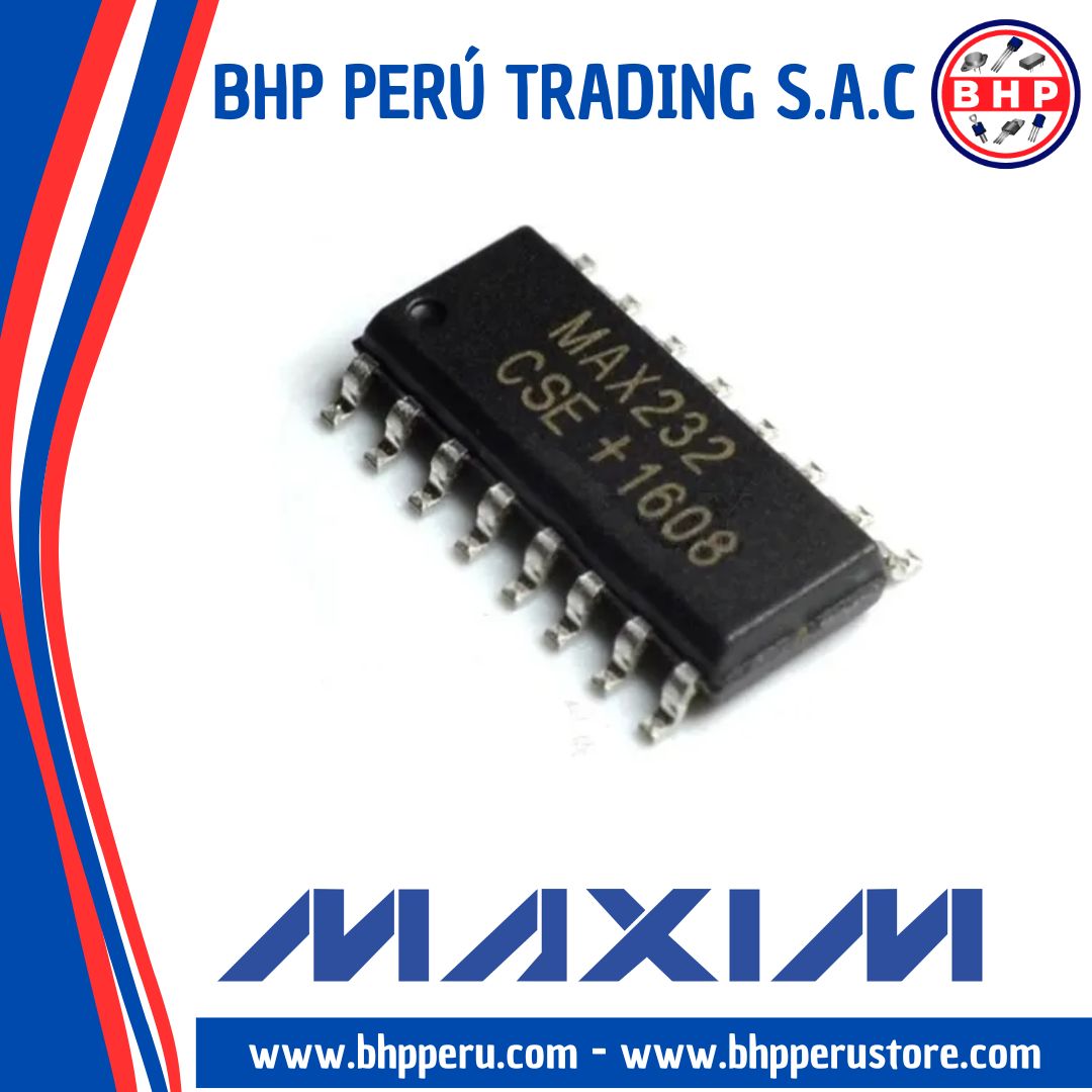 MAX232 MAXIM CIRCUITO INTEGRADO 2-DRIVER/2-RECEIVER RS232 5V SOIC-16 ...