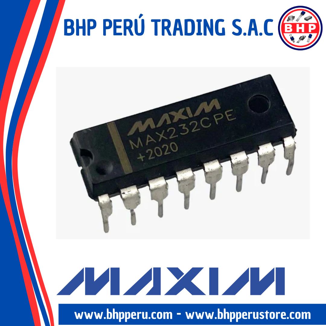 MAX232CPE MAXIM CIRCUITO INTEGRADO 2-DRIVER/2-RECEIVER RS232 5V DIP-16 ...